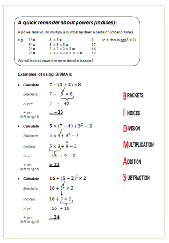 Reformed Functional Skills Bidmas And Problem Solving Whole Lesson