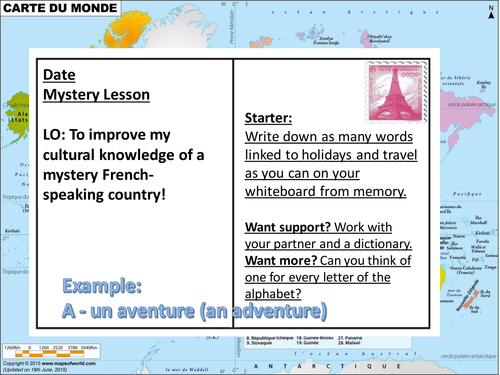 Mystery French-Speaking Country Cultural Lesson + Worksheet (Morocco ...