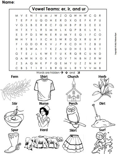 Vowel Teams Activities Bundle: Color in Word Search | Teaching Resources
