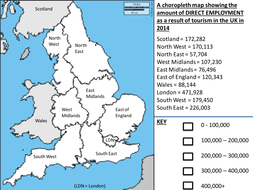 KS3 Tourism - UK tourism choropleth map | Teaching Resources