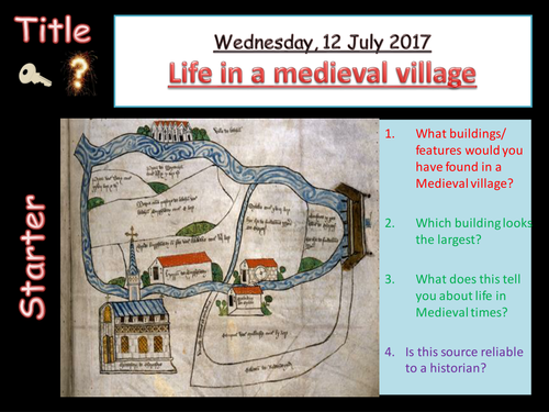 Observation lesson - life in a medieval village | Teaching Resources