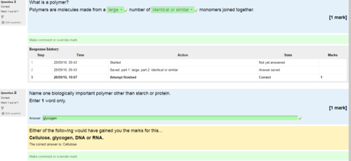AS / A-level Biology Moodle quiz - 1. Biological molecules (sample ...