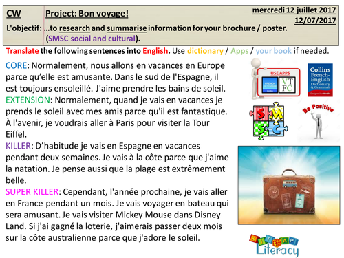 Research project (Motivational triggers) for KS3 French - Bon voyage ...