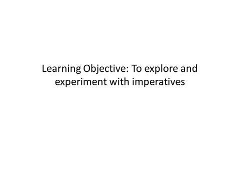 Teaching Imperatives Teaching Resources