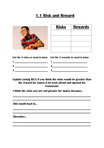 9-1 Edexcel GCSE Business 1.1 Risk and Reward Lesson | Teaching Resources