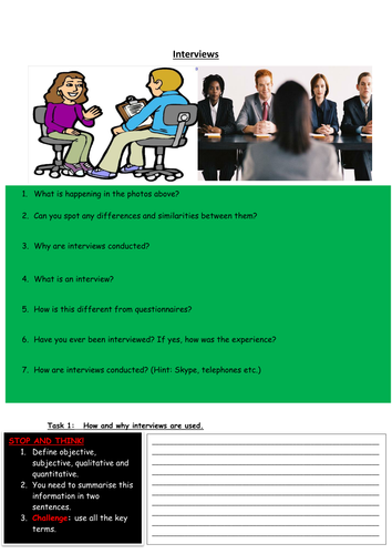 Interviews | Teaching Resources