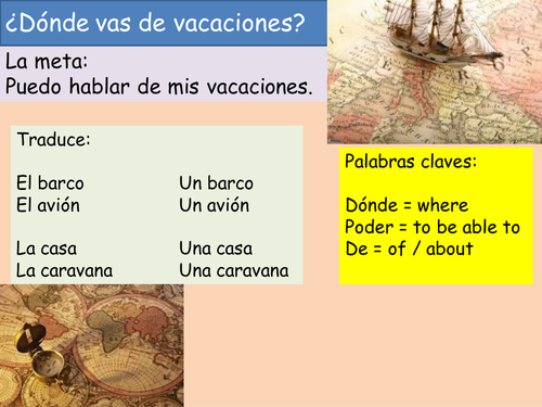KS3 Spanish Holidays Where I go | Teaching Resources