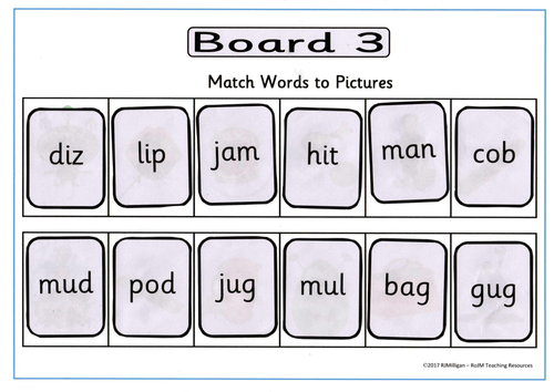 CVC Words, Picture Board + Word Cards, Games, Phonics Screening Sheets ...