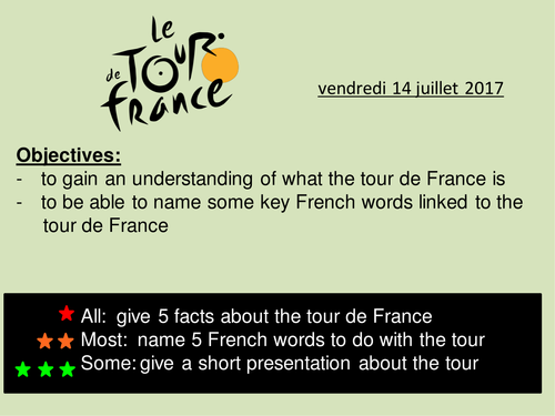 Tour de France 2017 - year 9/10 | Teaching Resources