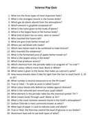 30 quick pop quiz questions on general science | Teaching Resources