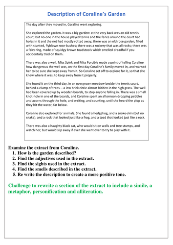 KS3 Descriptive Writing: Describe a garden | Teaching Resources