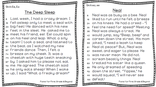 FF&B's NO FRILLS ORIGINAL Decodable Reader STORIES - EE & EA | Teaching ...