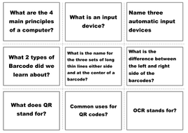 Computer Science Revision Flash Cards GCSE / IGCSE - Hardware - Input ...