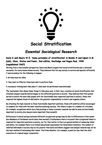 Essential Research - Social Stratification - L17/20 [ WJEC EDUQAS GCSE ...