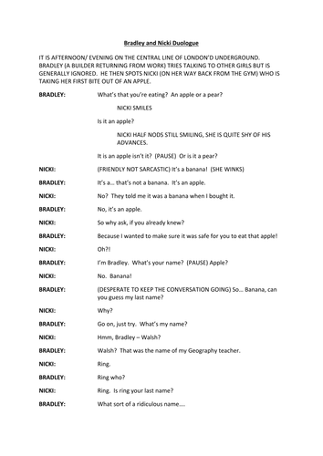 A two minute duologue | Teaching Resources