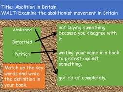 Abolition in America and Britain - two lessons, worksheets and homework ...