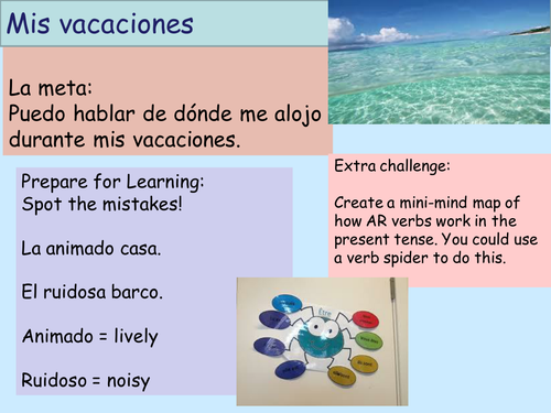 KS3 Spanish Holidays Where I Stay | Teaching Resources