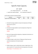 AQA GCSE Physics (1-9) Required practicals - Specific Heat Capacity ...