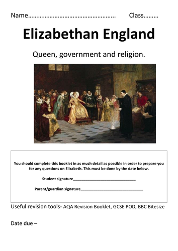 Elizabethan Revision Booklet GCSE | Teaching Resources