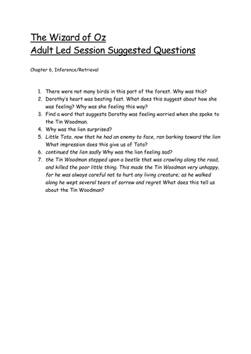 Whole Class Guided Reading- Wizard of Oz | Teaching Resources