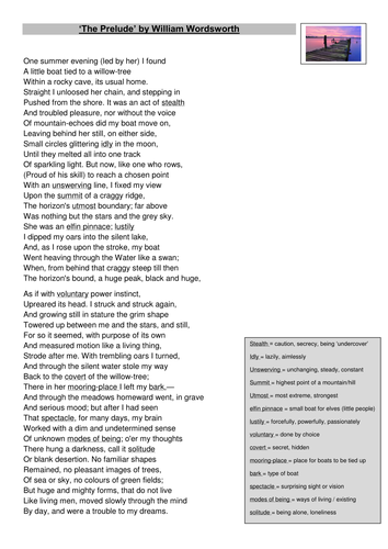 'The Prelude' by William Wordsworth | Teaching Resources