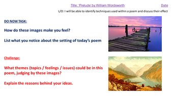 'The Prelude' by William Wordsworth | Teaching Resources