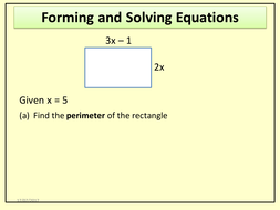 Forming and Solving Equations when GIVEN THE PERIMETER or when shapes ...