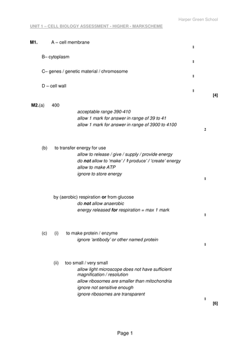 New AQA GCSE Biology - Cell Biology Assessment Pack - Tierred and with ...