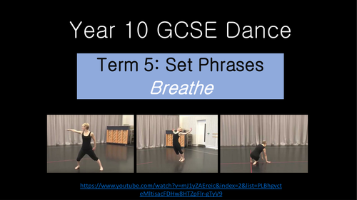 NEW GCSE Dance - Set Phrase 'Breathe' | Teaching Resources
