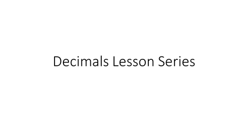 Decimals Lesson Series | Teaching Resources