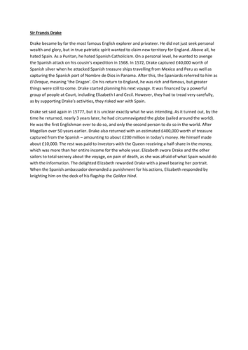 AQA 8145 Elizabeth I - Voyages of Discovery: benefits | Teaching Resources