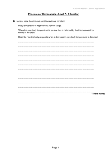 Principles of homeostasis | Teaching Resources Principles of homeostasis | Teaching Resources