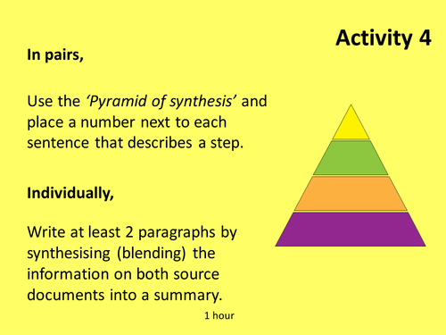 GCSE English Language 9-1: Synthesis - Activity 4 | Teaching Resources