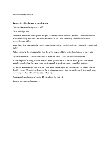 Year 7 Introduction to Science SOW - 6 Lessons | Teaching Resources