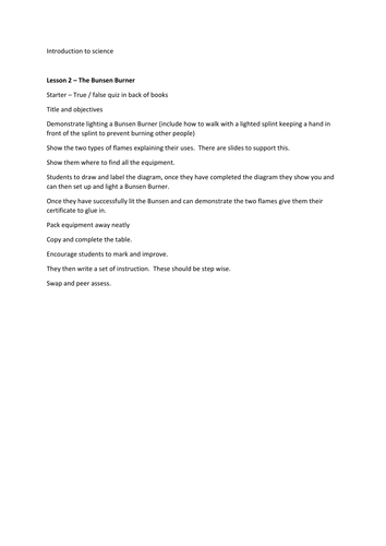 Year 7 Introduction to Science SOW - 6 Lessons | Teaching Resources