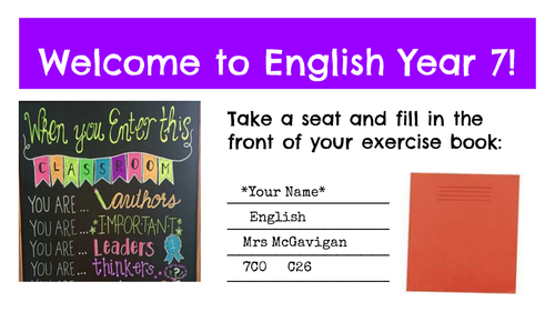 Introduction to Year 7 English- Myself Themed | Teaching Resources