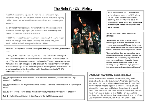 Civil Rights Movement - protest in the 1960s | Teaching Resources
