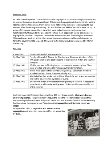 Civil Rights Movement - protest in the 1960s | Teaching Resources