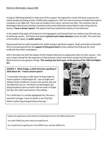 Civil Rights Movement - protest in the 1960s | Teaching Resources