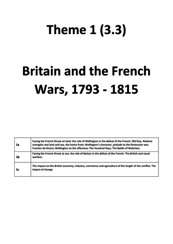 Student Booklet British Experience of Warfare (Britain and the French ...