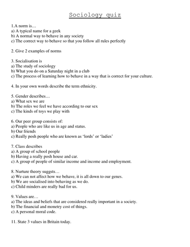 GCSE Sociology (AQA): Introduction | Teaching Resources