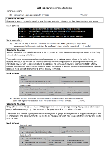 GCSE Sociology (AQA): Crime and Deviance | Teaching Resources