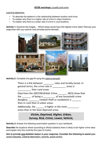 GCSE Sociology (AQA): Crime and Deviance | Teaching Resources