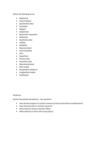 A-level Sociology (OCR / AQA): Research Methods | Teaching Resources