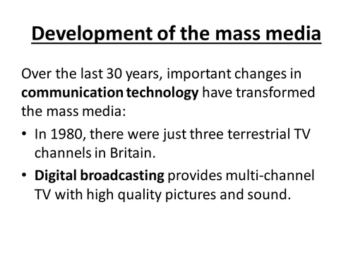 GCSE Sociology (AQA): Mass Media | Teaching Resources