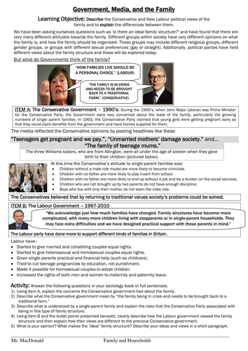 GCSE Sociology (AQA): Family | Teaching Resources