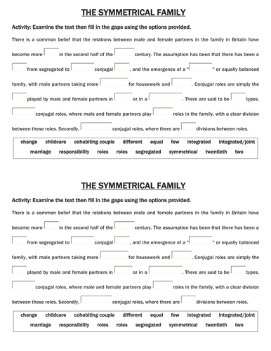 GCSE Sociology (AQA): Family | Teaching Resources