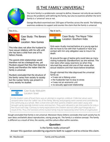 GCSE Sociology (AQA): Family | Teaching Resources