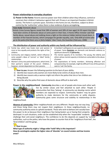 GCSE Sociology (AQA): Power (Social Stratification) | Teaching Resources