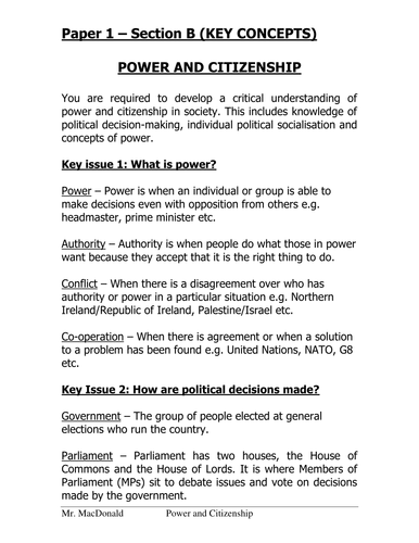 GCSE Sociology (AQA): Power (Social Stratification) | Teaching Resources